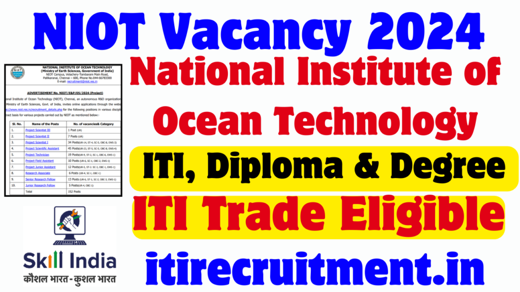NIOT Recruitment 2024, ITI, Diploma, Degree - ITI Recruitment