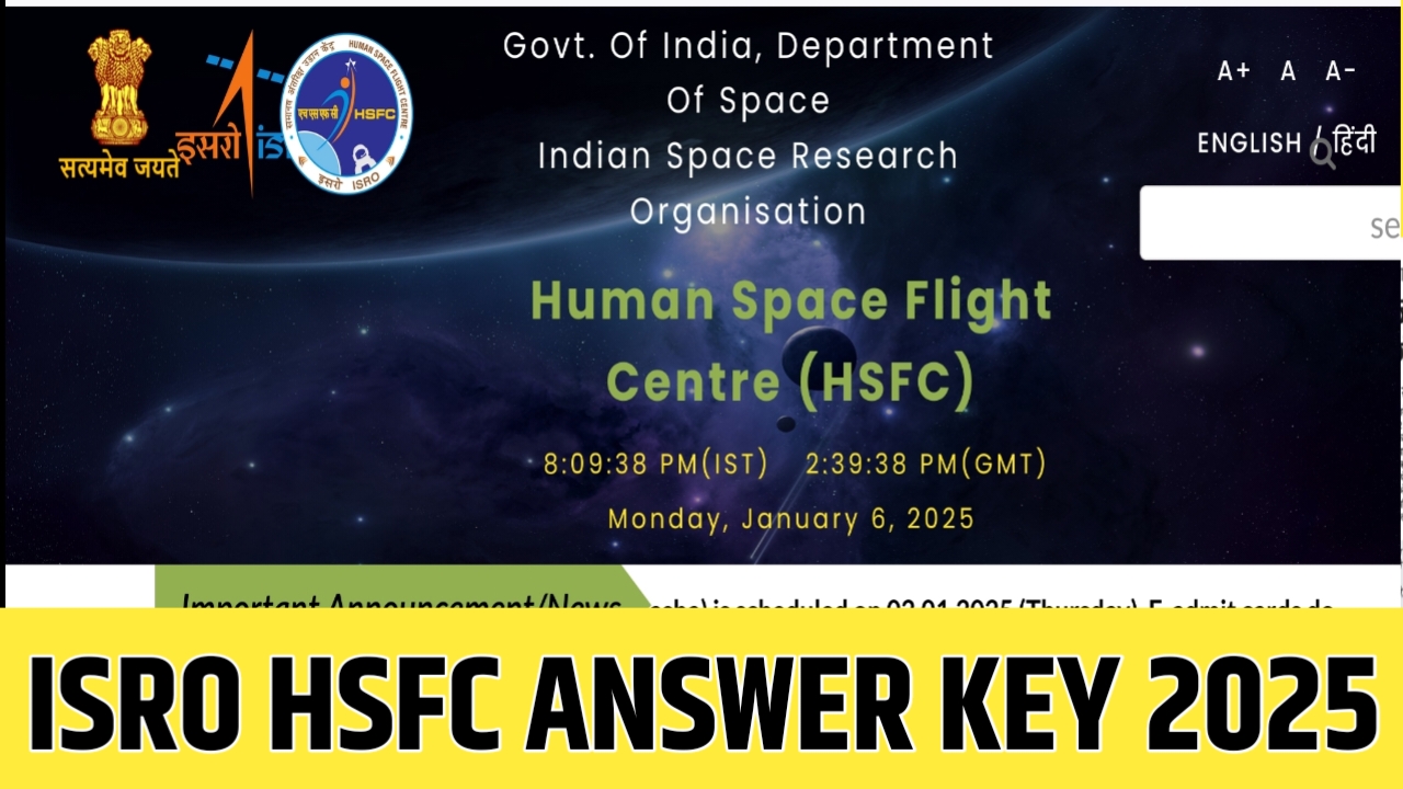 ISRO HSFC Answer Key 2024 - ITI Recruitment ISRO HSFC Answer Key 2024 - ITI Recruitment
